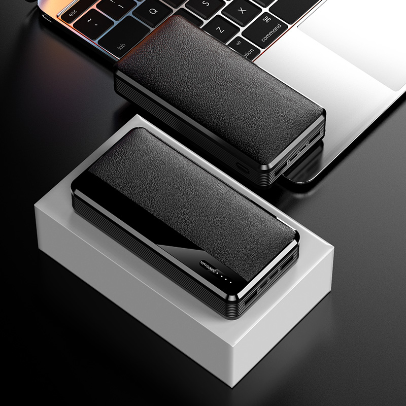 PBL-20L | High capacity 20.000mAh Powerbank with leather surface ...