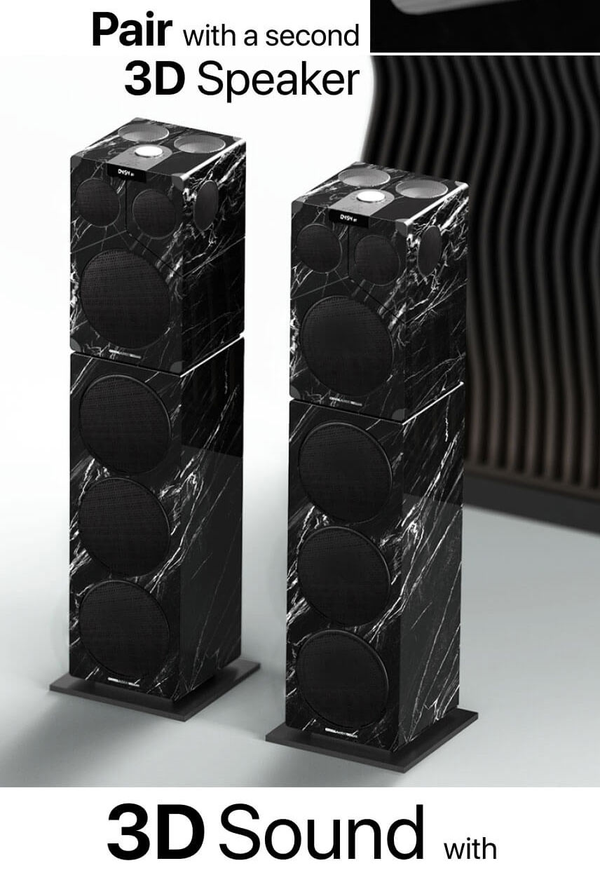 3D-Tower 5 b | 3D Sound System with 4x5.25" woofers, Black Marble ...