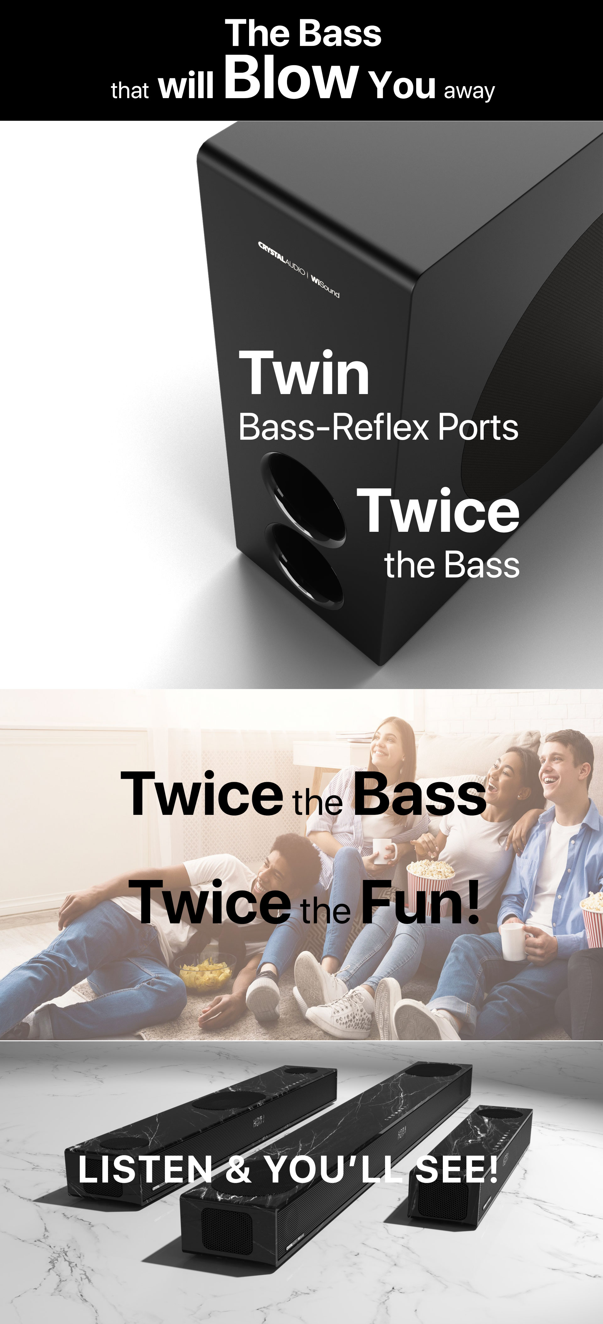 3D-Reference | Three-Directional Soundbar with two Built-In mini ...