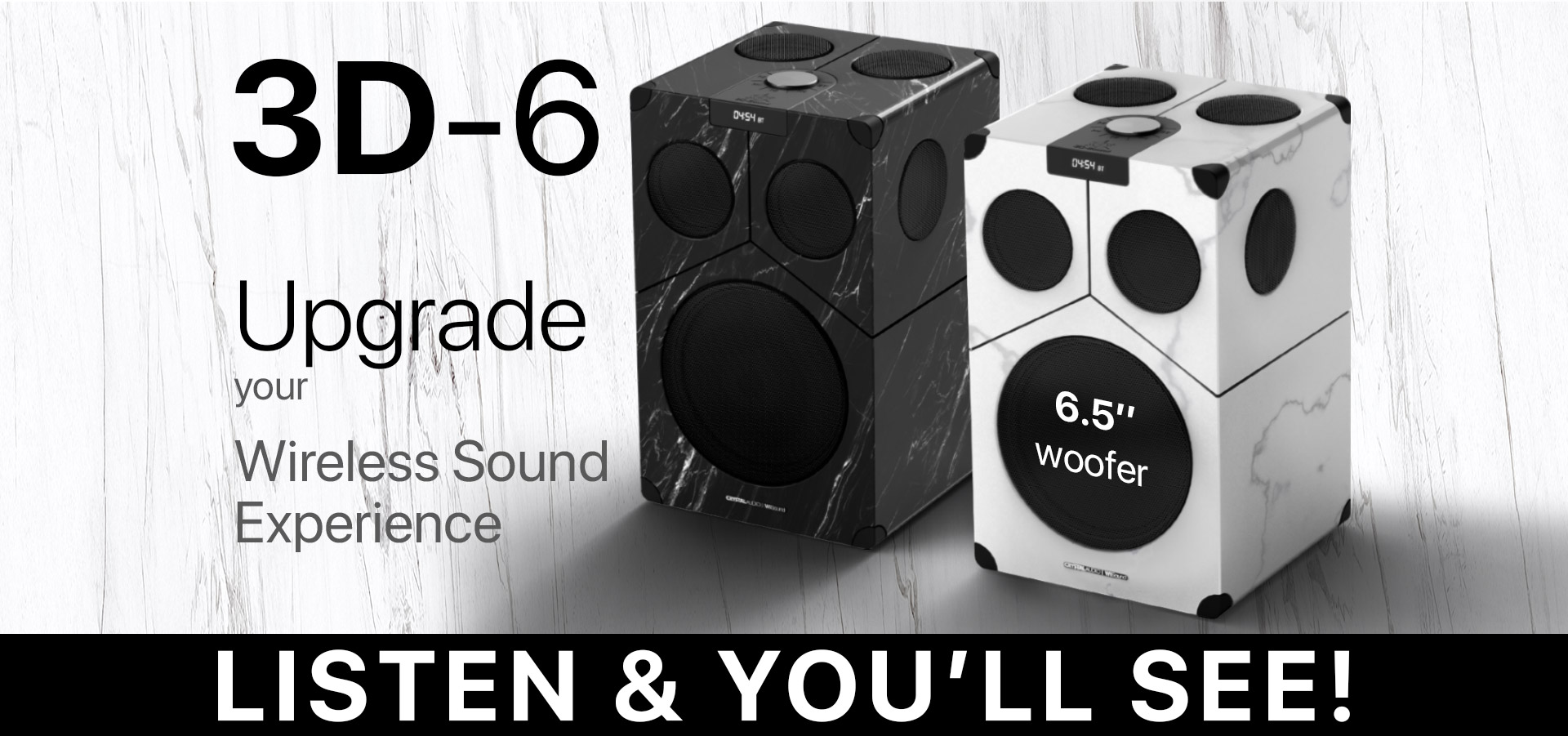 3D-6 b | 3D Portable Sound System with 6.5" woofer, Black Marble finish ...